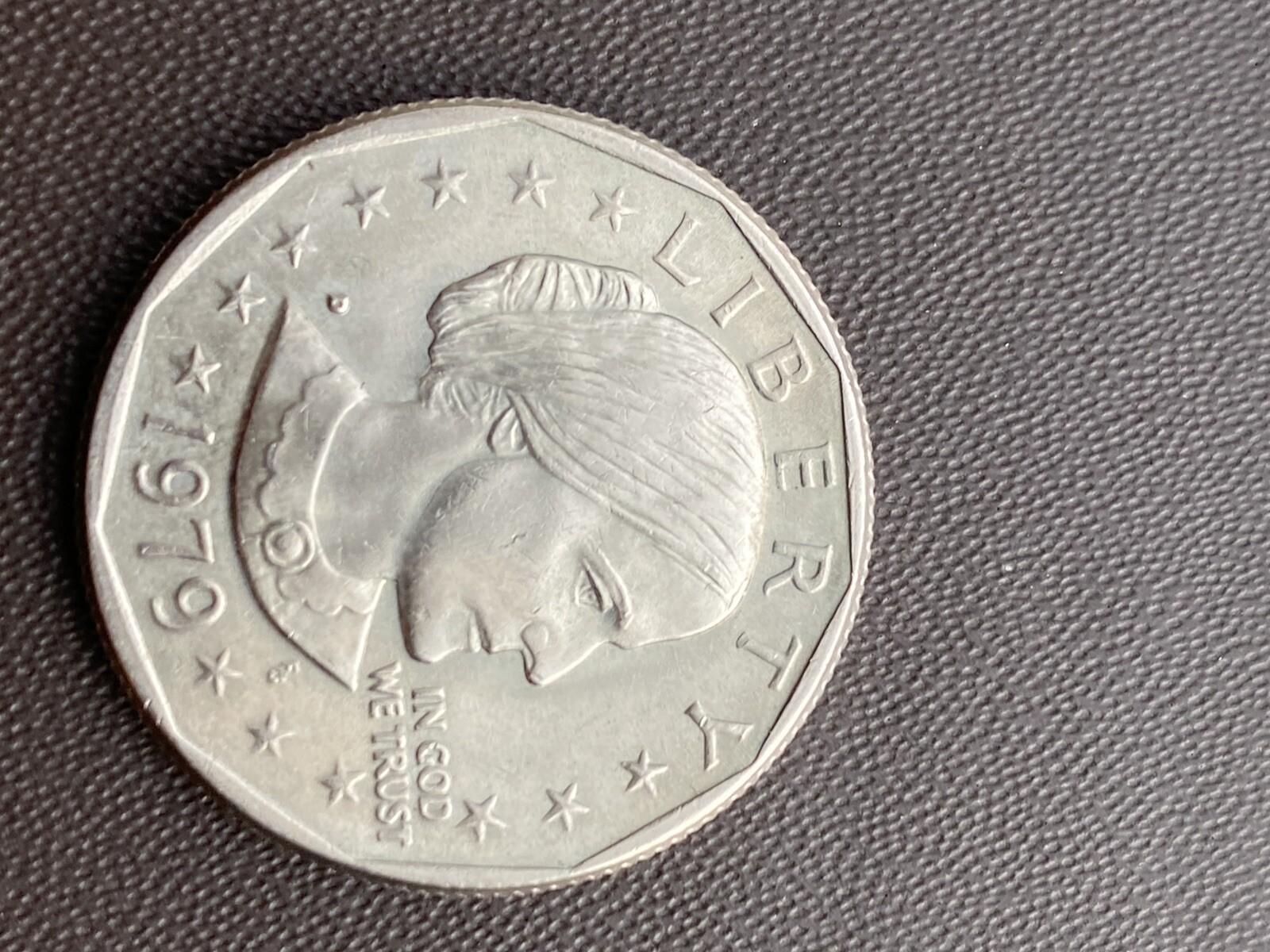 1979 D Susan B Anthony Dollar RARE Filled D Dot Error FG Error & E Pluribus Dot | eBay