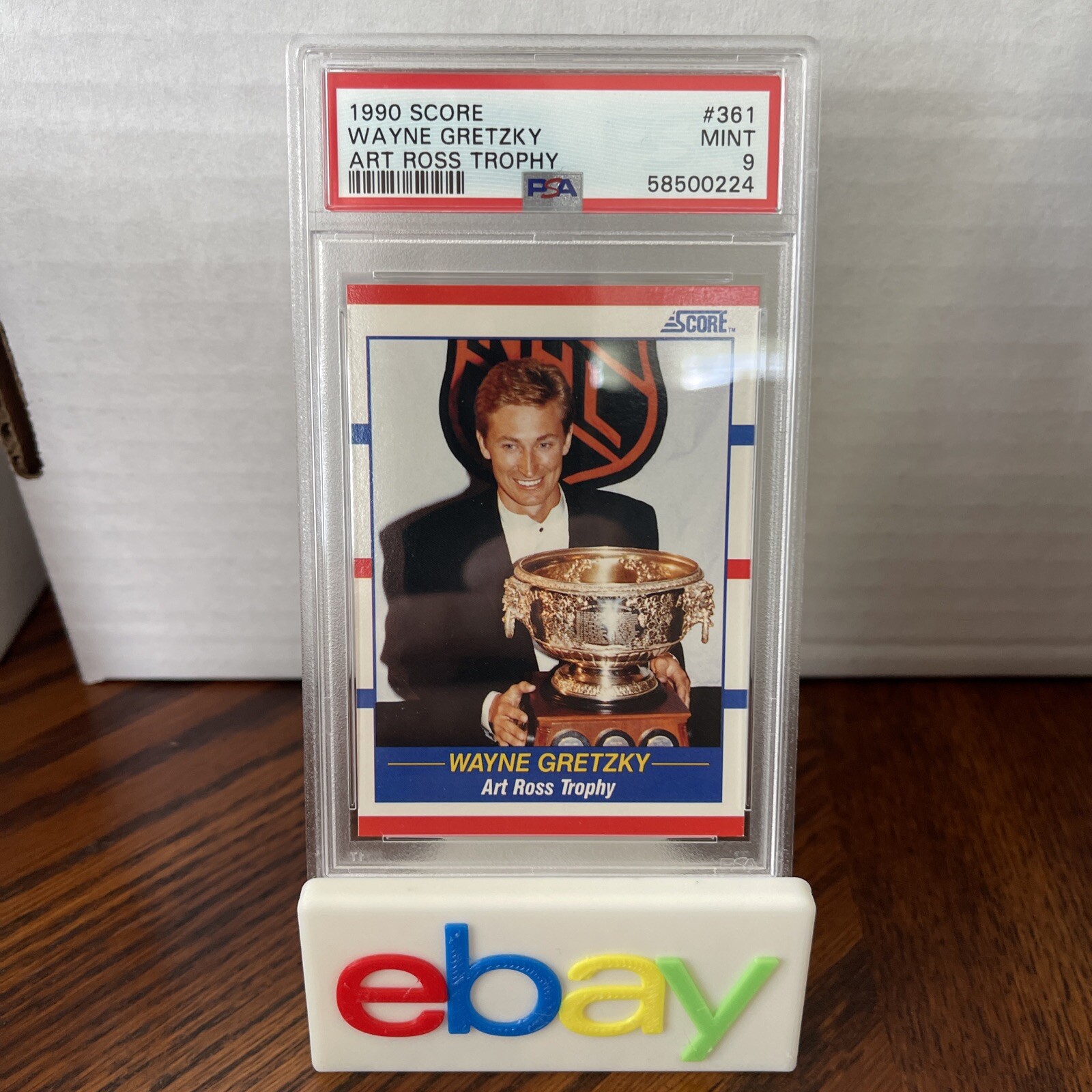 1990 Score #361 Wayne Gretzky PSA 9 Mint Art Ross Trophy Low Pop LA ...
