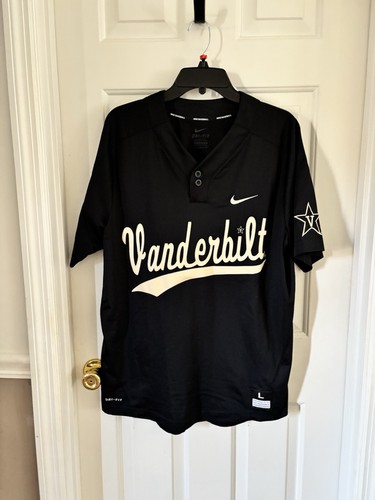 Men’s Vanderbilt Baseball Black Nike Short Sleeved SEC College Buttoned ...