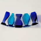 Handmade fused glass Turquoise & blue trinket dish / soap dish | eBay UK