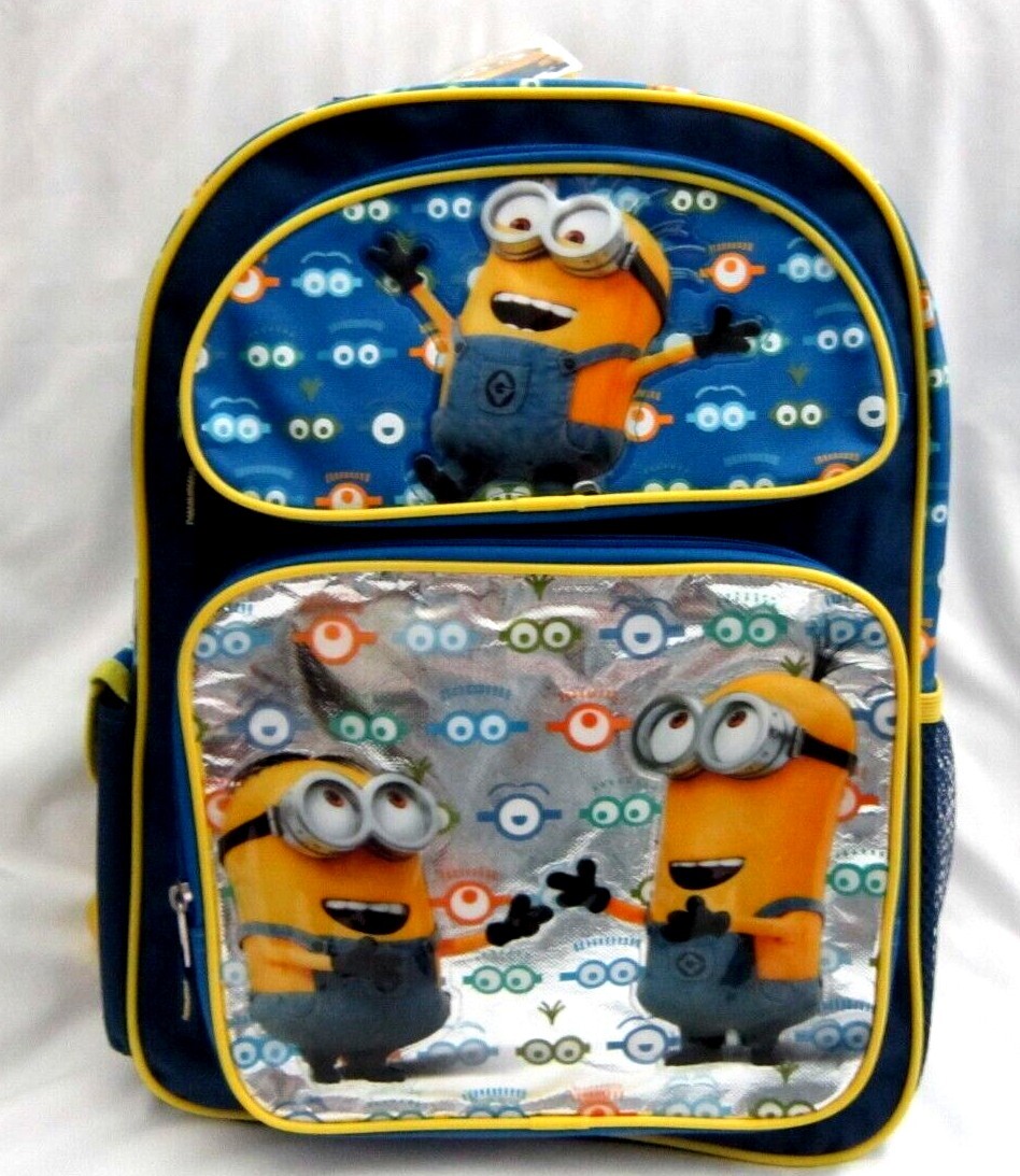 DESPICABLE ME 2 MINION EYES ALLOVER 12" BACKPACK & 9.5" MATCHING ...