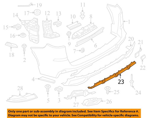 BMW OEM 19-25 X5 Rear Bumper Bumper Components-Skid Plate 51128099114 ...