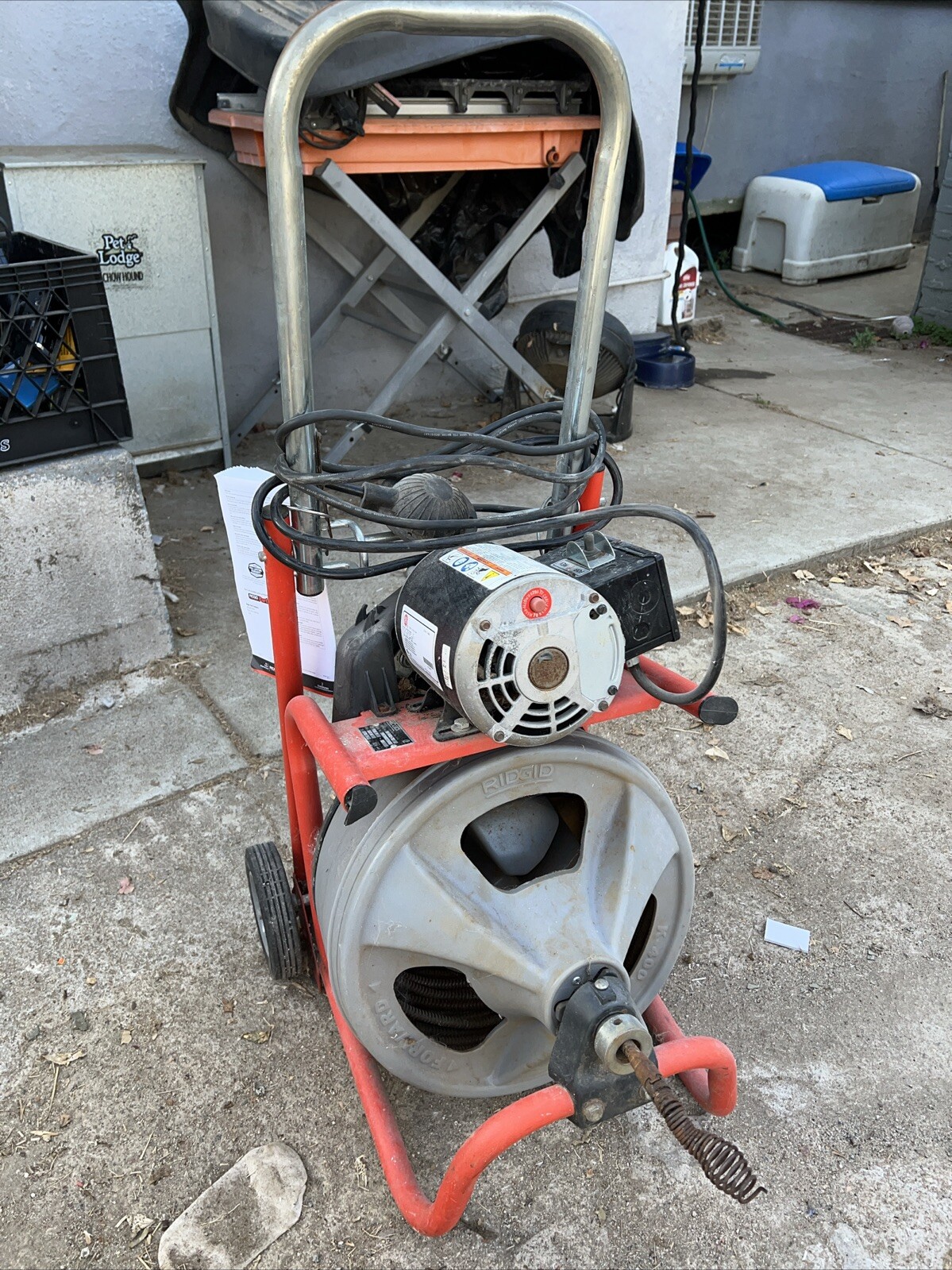 Ridgid K-400 Drain Cleaning Sewer Snake Auger Drum Machine +3/8in. x ...