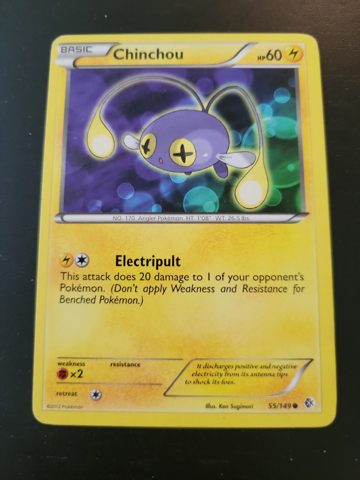Pokemon TCG Card 2012 Boundaries Crossed - Chinchou 55/149 | eBay