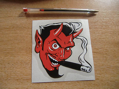 Smoking Devil - sticker/decal 100mm ~ Hot-Rod / Custom style | eBay UK