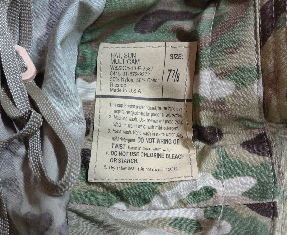 US Military Issue Multicam Camouflage Hot Weather Boonie Sun Hat Cap ...