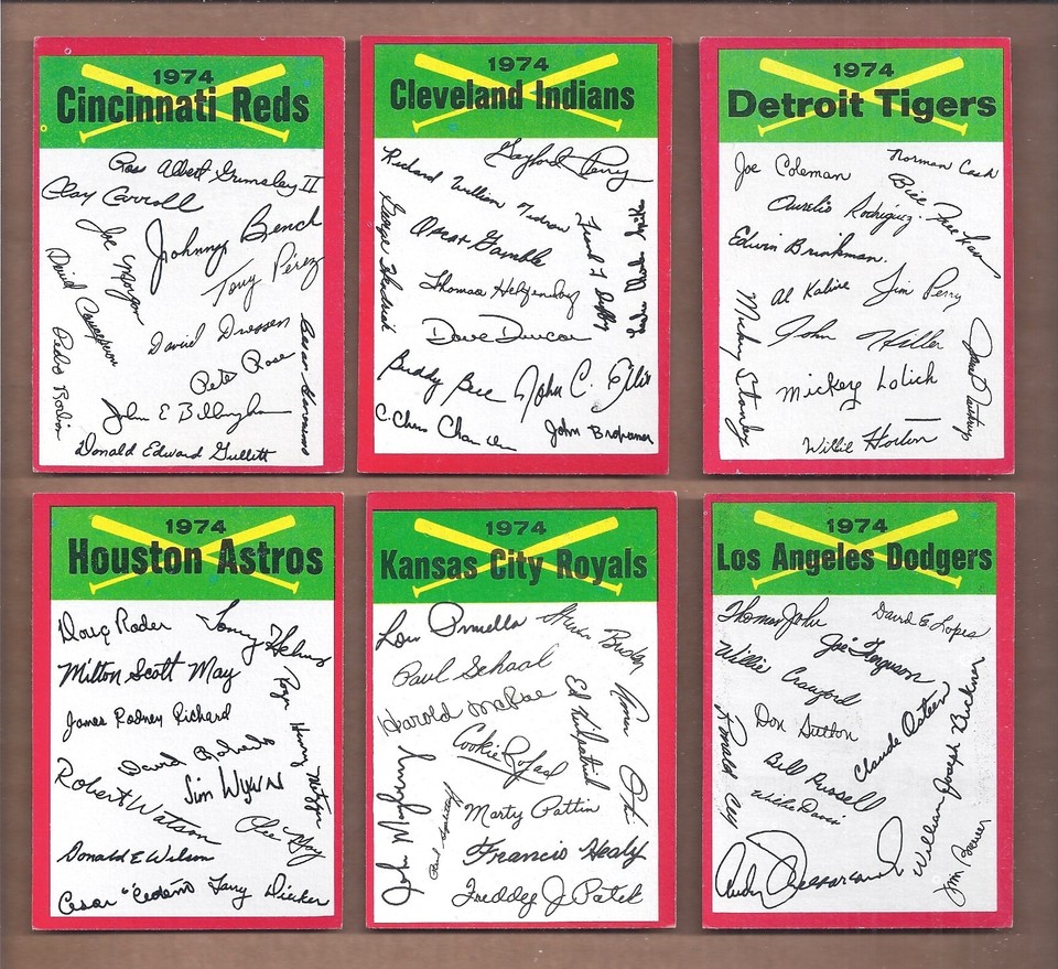 1974 Topps COMPLETE RED TEAM CHECKLIST 24-CARD SET **ALL MARKED** **EX ...