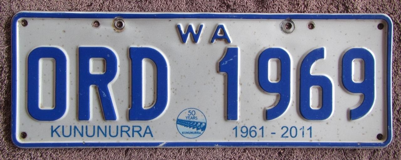ORD RIVER LICENSE/NUMBER PLATE # ORD*1969 | eBay Australia