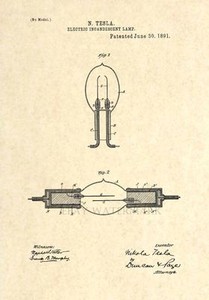 Official Tesla Light Bulb US Patent Art Print -Original Nikola Tesla ...