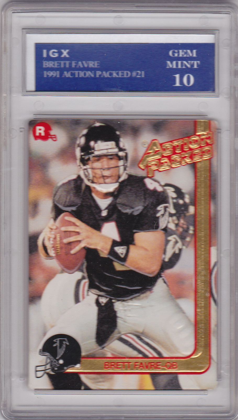 Brett FAVRE ROOKIE CARD Action Packed GEM MINT 10 RC Football 1991 ...