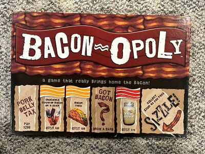 Bacon Opoly Board Game COMPLETE Late for the Sky Food Breakfast | eBay