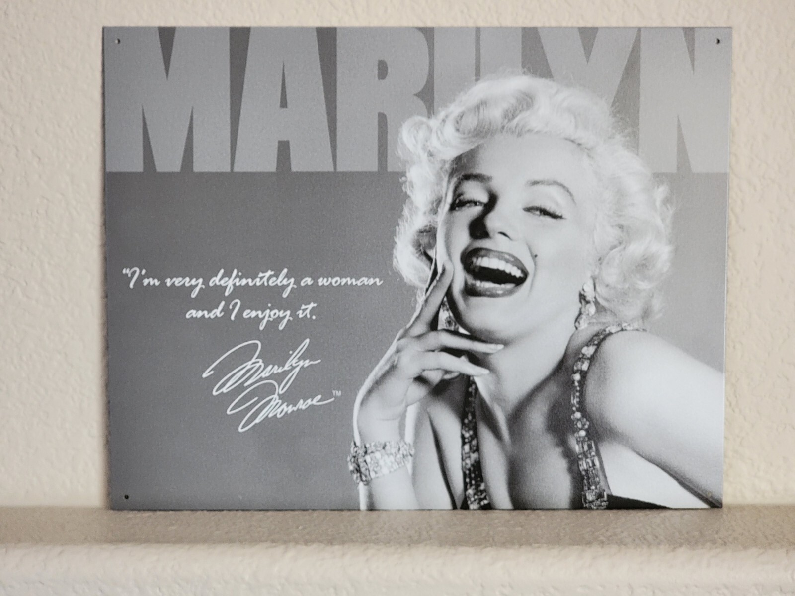 Vintage Look Metal Sign Marilyn Monroe 16w×12.5h Beautiful Hollywood ...