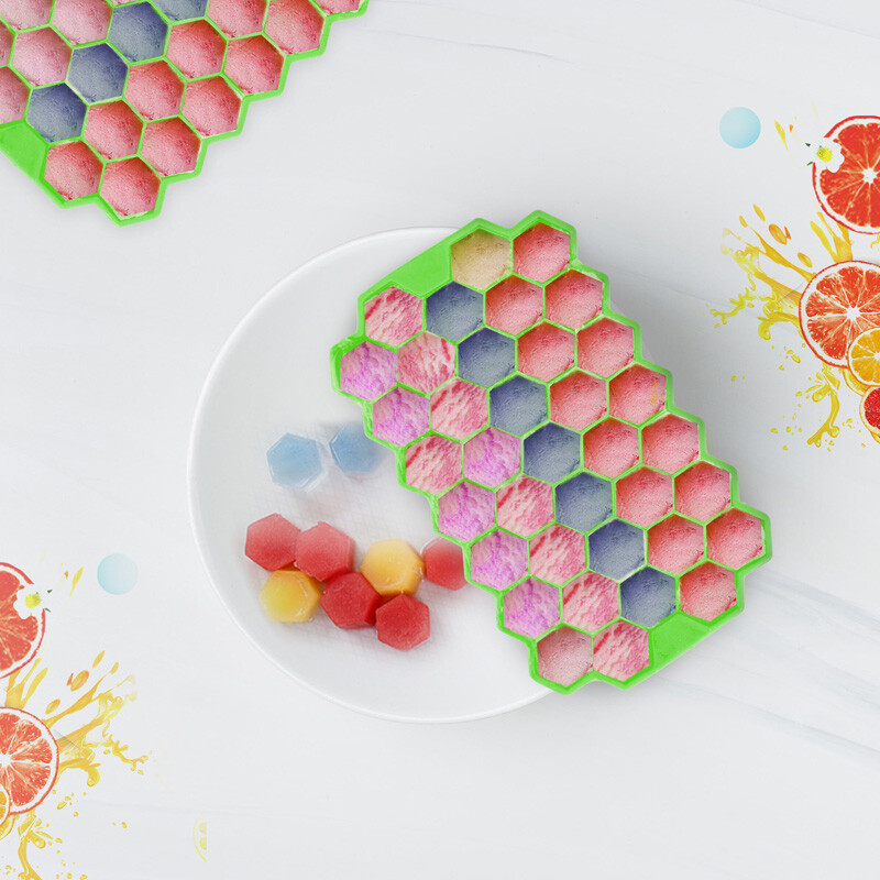 Premium Ice Cube Trays Silicone Hexagonal Ice Cube Molds with Sealing ...
