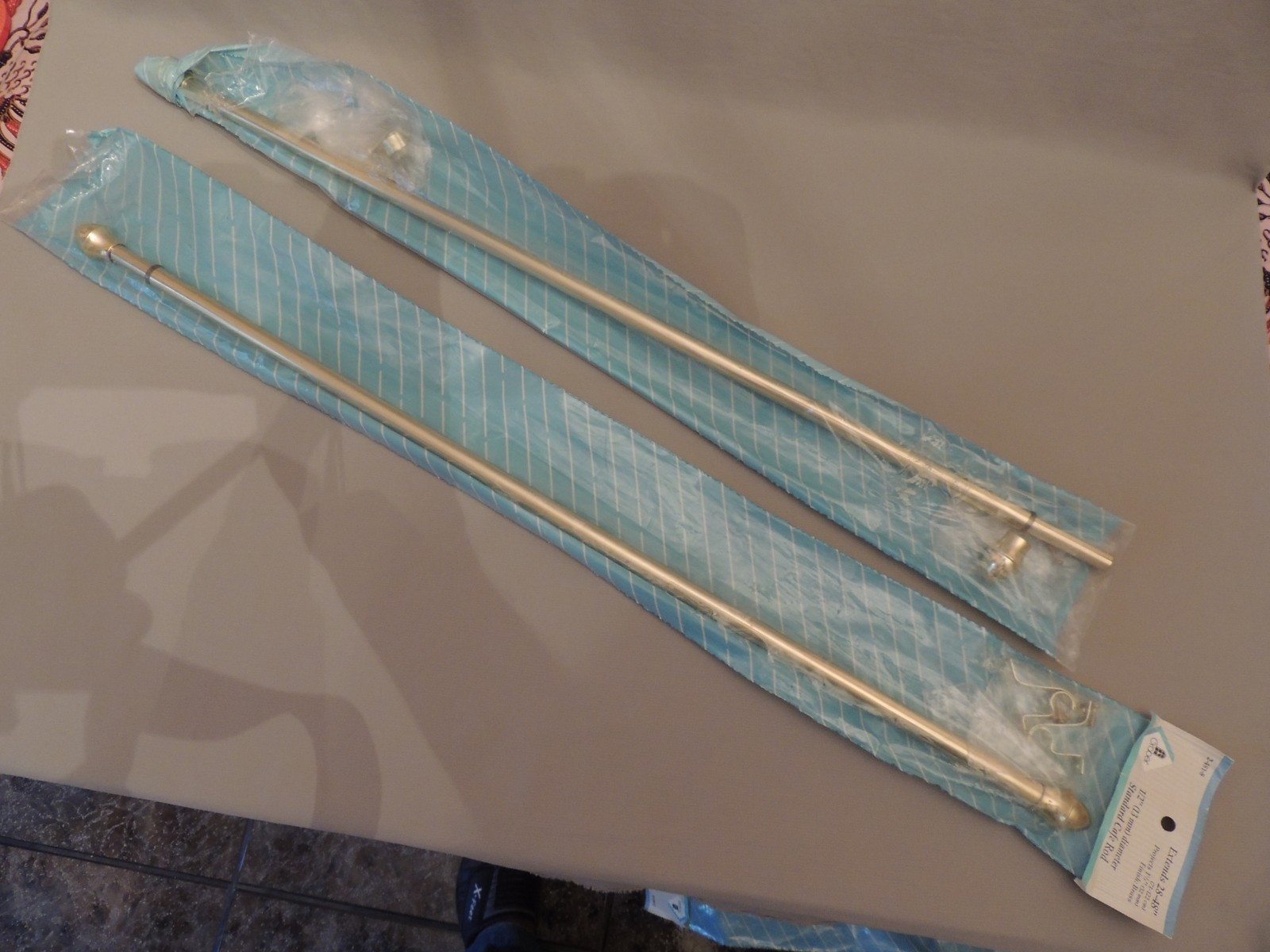 2 Curtain Brass Rods Standard Extends 28-48''(71-122cm) diameter 1/2 ...