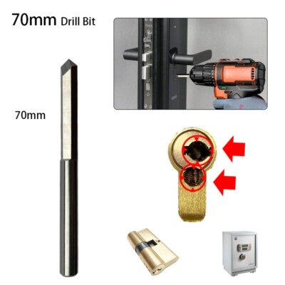 70mm Locksmith Drill Bit Carbide Lock Cylinder Destructive Opening | eBay