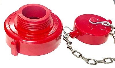 Fire Hose/Hydrant 2-1/2" Female x 1-1/2" Male NST Reducer with Poly Cap ...