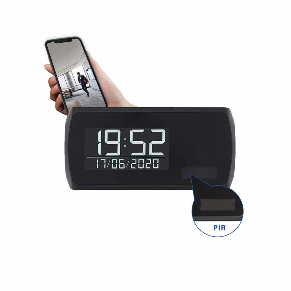 Digital Clock Security Camera 1 Year Battery & Wireless WiFi 1080p HD ...