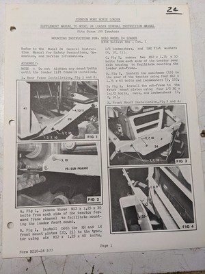 JOHNSON WORK HORSE LOADER 24 MODEL B210 SUPPLEMENT MANUAL SUZUE 150 ...