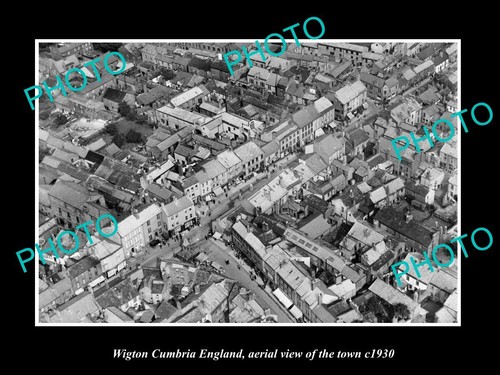 OLD 8x6 HISTORIC PHOTO OF WIGTON CUMBRIA ENGLAND AERIAL VIEW OF TOWN ...