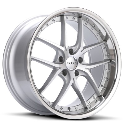 4EA 20X8.5/20X10 Staggered XIX Wheels X61 Silver Machined with SS Lip ...
