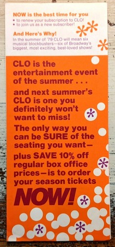 1979 CLO Civic Light Opera Assn Pittsburgh PA Vintage Brochure Season ...