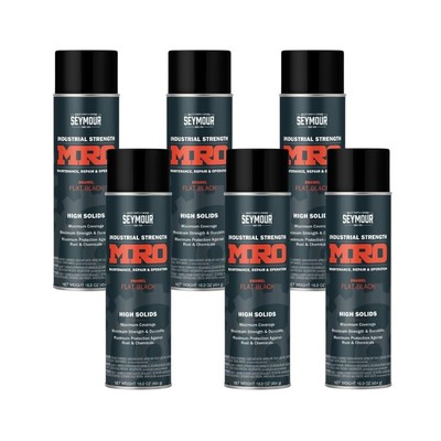 SEYMOUR 620-1433 Industrial MRO High Solids Spray Paint, Flat Black, 16 ...