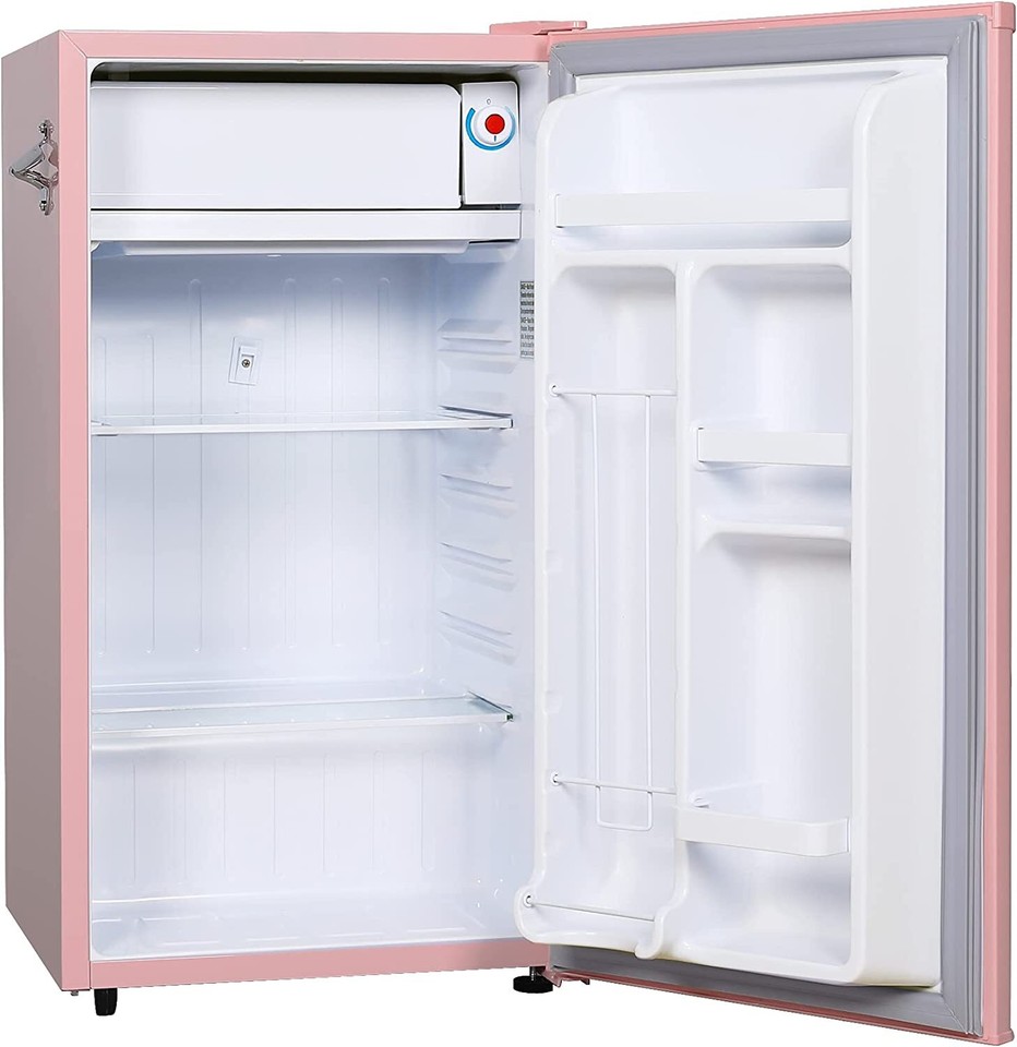 Retro Pink Mini Fridge Freezer 3.2 cu ft Girls Dorm Office Compact ...