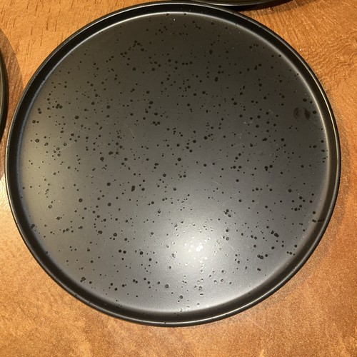 4 Crofton Stoneware Matte Black With Satin Specks Dinner Plates 10.75 ...