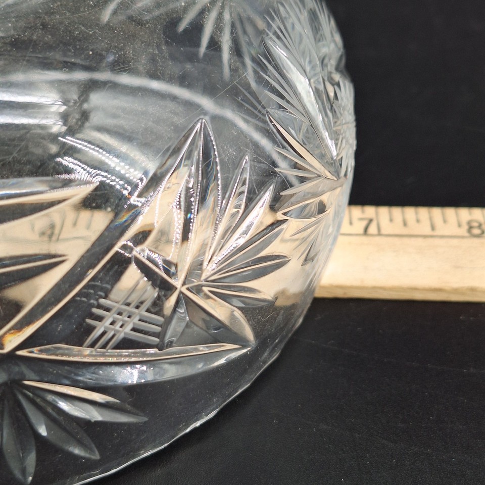 Beautiful Cut Glass Crystal Bowl Sawtooth Edge 3 Footed 6.5"” W x 3.5 ...
