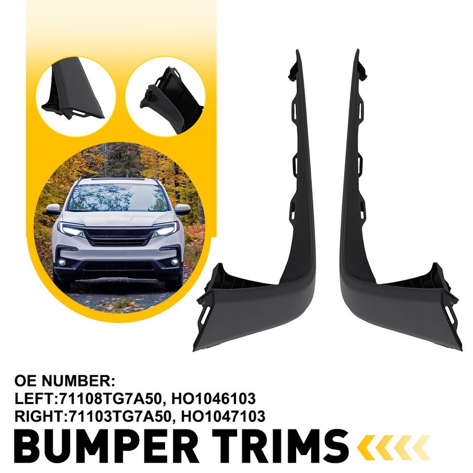 New Front Right+Left Side Upper Bumper Cover Molding For 19-22 Pilot ...