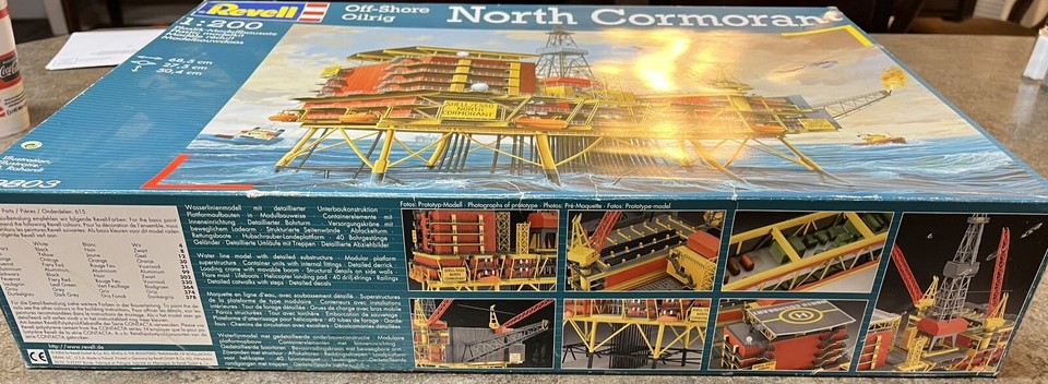 Revell 1/200 North Cormorant Oil Rig Model Open box possible parts only ...
