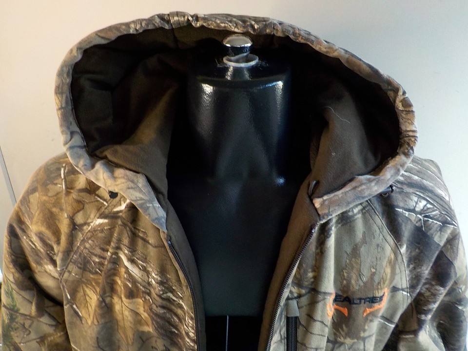 REALTREE Hooded Camouflage Hunting/Work Jacket-Multicolor-Cotton/Poly ...