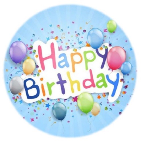 Personalised Happy Birthday Blue Icing Round Cake Topper Pre-Cut | eBay UK