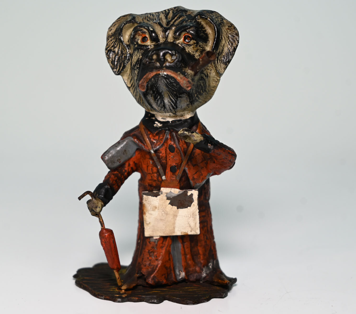 uralte Georg Heyde Figur * vermenschlichter Hund als Streichholzspender ...