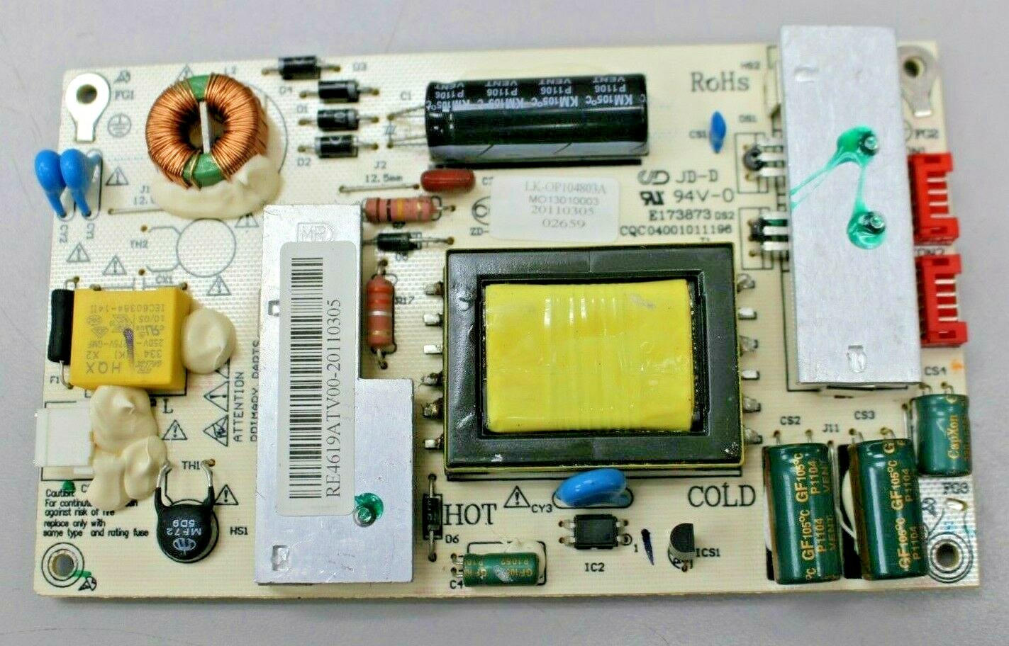 24'' RCA LCD TV LED24A45RQ Power Supply LK-OP104803A | eBay