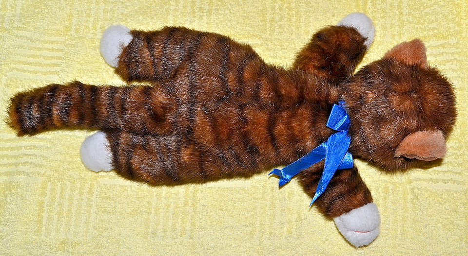 VINTAGE Ty Classic Spice The Cat Plush 1997 Tabby Striped White Paws ...