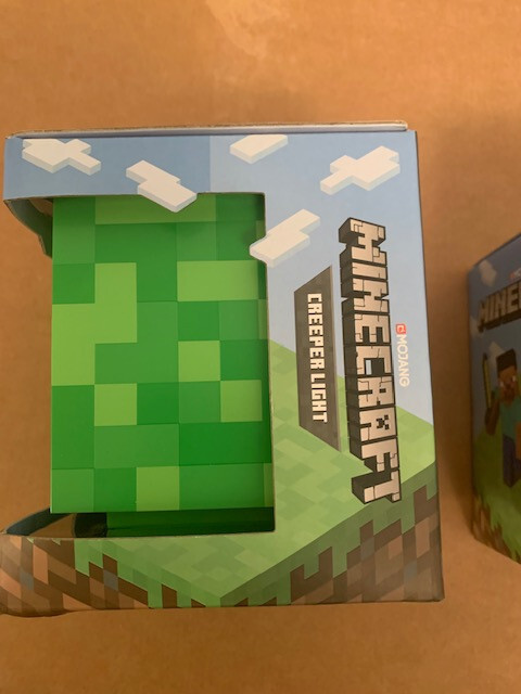 2 NEW Minecraft Creeper Light w Sound Table Desk Lamp Night Light ...