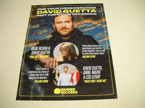 DAVID GUETTA award consideration for Best Pop Dance 2023 Promo Display ...
