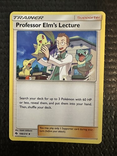 Professor Elm's Lecture #188/214 Pokemon Lost Thunder Uncommon Trainer ...