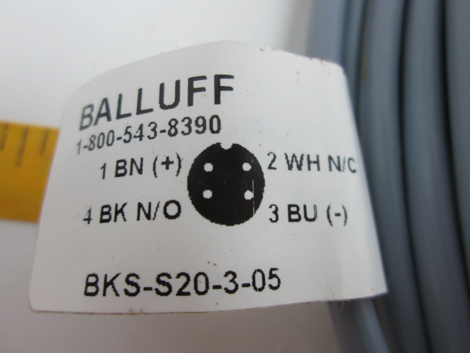 Balluff 4 Pin Cable BKS-S20-3-05 Female/Bare Wire Connector Gray 250 ...
