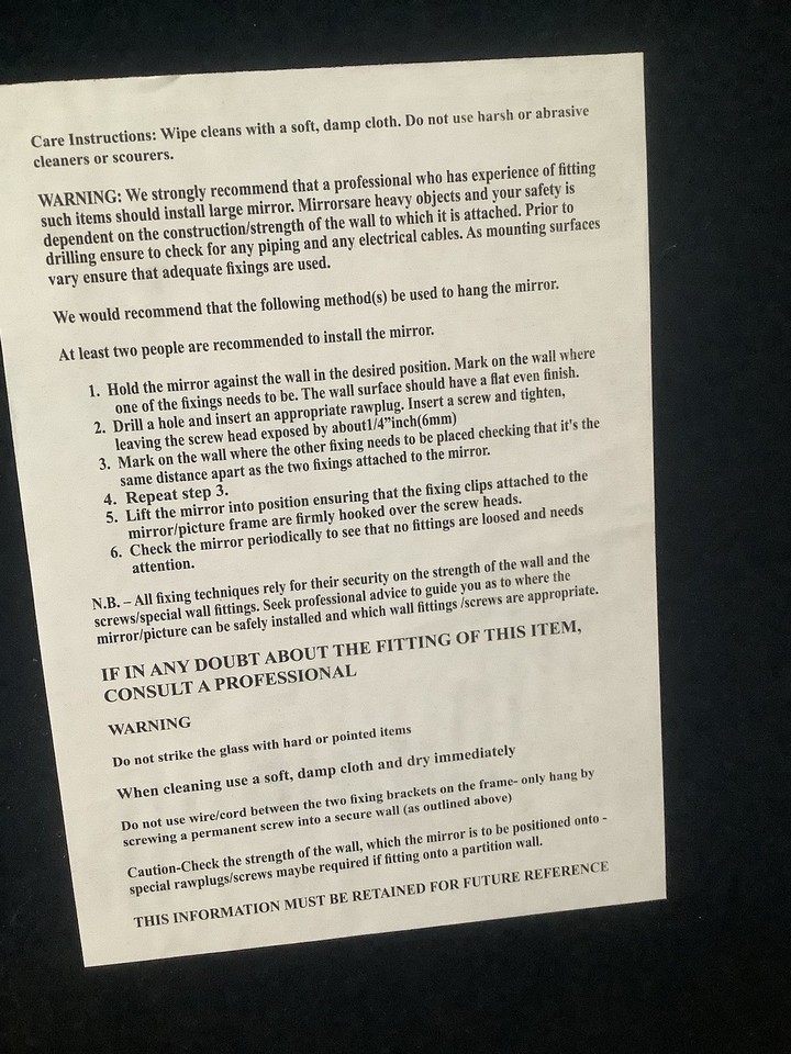 Large Rectangular Mirror, Frameless, with Triple Bevelled Edge 1.2m x 0 ...