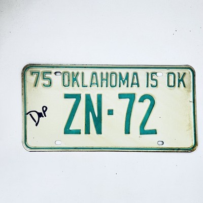 1975 United States Oklahoma Tulsa County Passenger License Plate ZN-72 ...