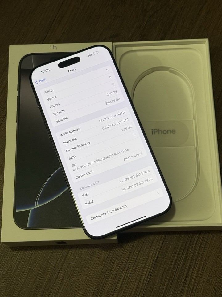 iPhone 16 Pro Max 256GB Black Titanium, Verizon, Check Esn | eBay