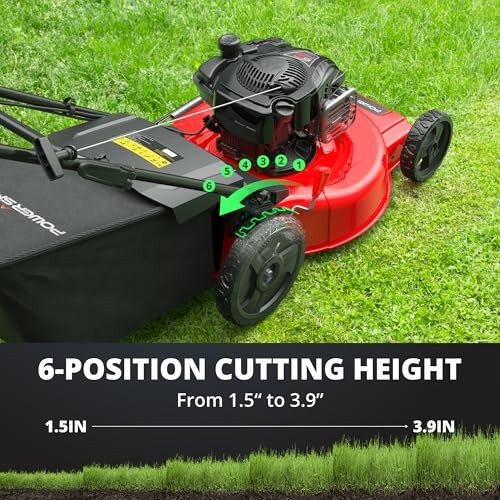 22” Gas Lawn Mower, 150cc B&S Engine, Self-Propelled, 3-in-1 Mulching ...