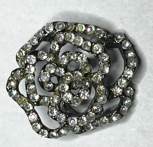 Vintage Free Form Flower with Sparkly Rhinestones Brooch Pin | eBay