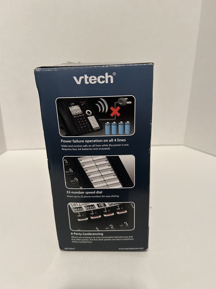 VTech AM18447 Main Console 4-Line Phone Set (Black) | eBay