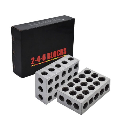 2-4-6 Blocks 23 Holes 1 Matched Pair .0002" Machinist Precision 246 Jig ...