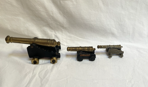 LOT OF 3 MODEL CANNONS MF CO MINIATURE MODELS CAST IRON BRASS 1/4 1/0 | eBay