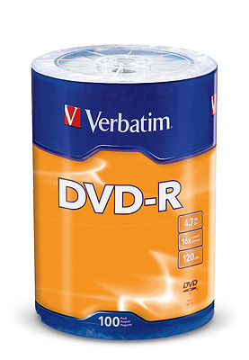100 VERBATIM 16X DVD DVD-R 4.7GB Branded/ Logo Media Disc 96525 | eBay