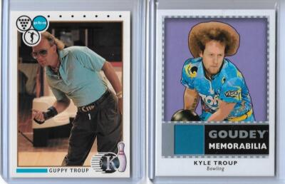 GUPPY & KYLE TROUP MEMORABILIA RELIC BOWLING CARD LOT ~ FATHER & SON ...